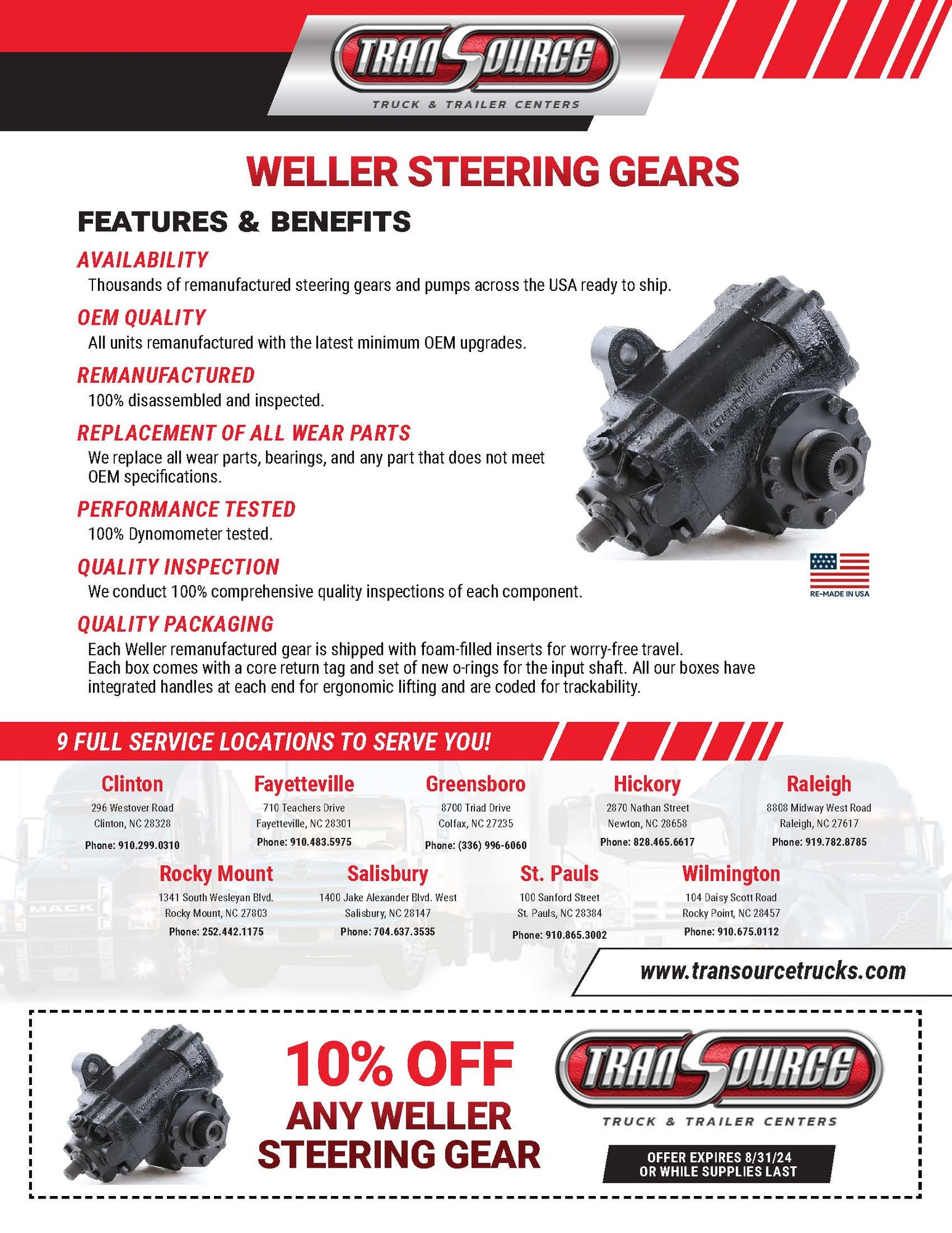 Parts Specials | Transource Truck & Trailer Centers | Colfax North Carolina