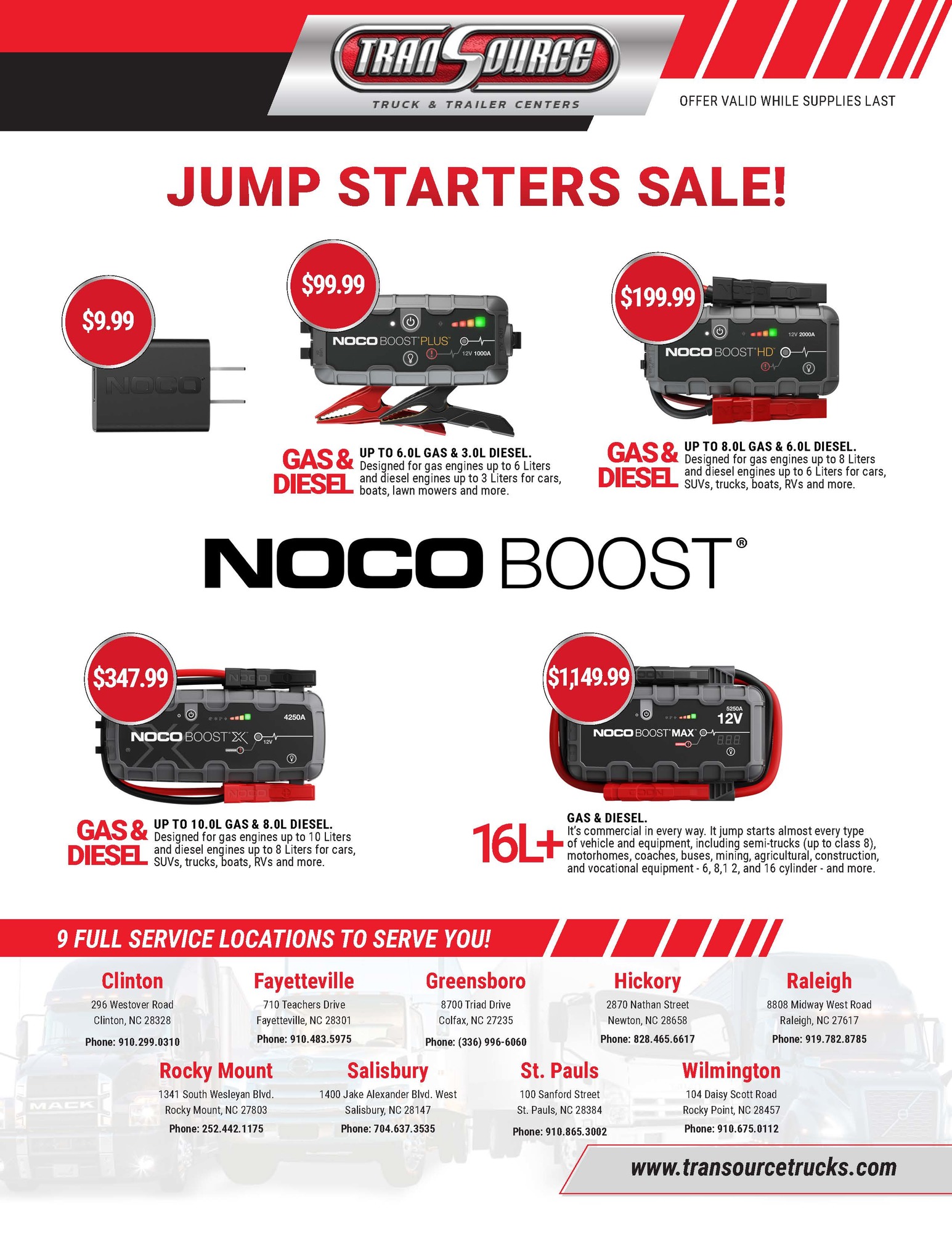 Parts Specials | Transource Truck & Trailer Centers | Colfax North Carolina