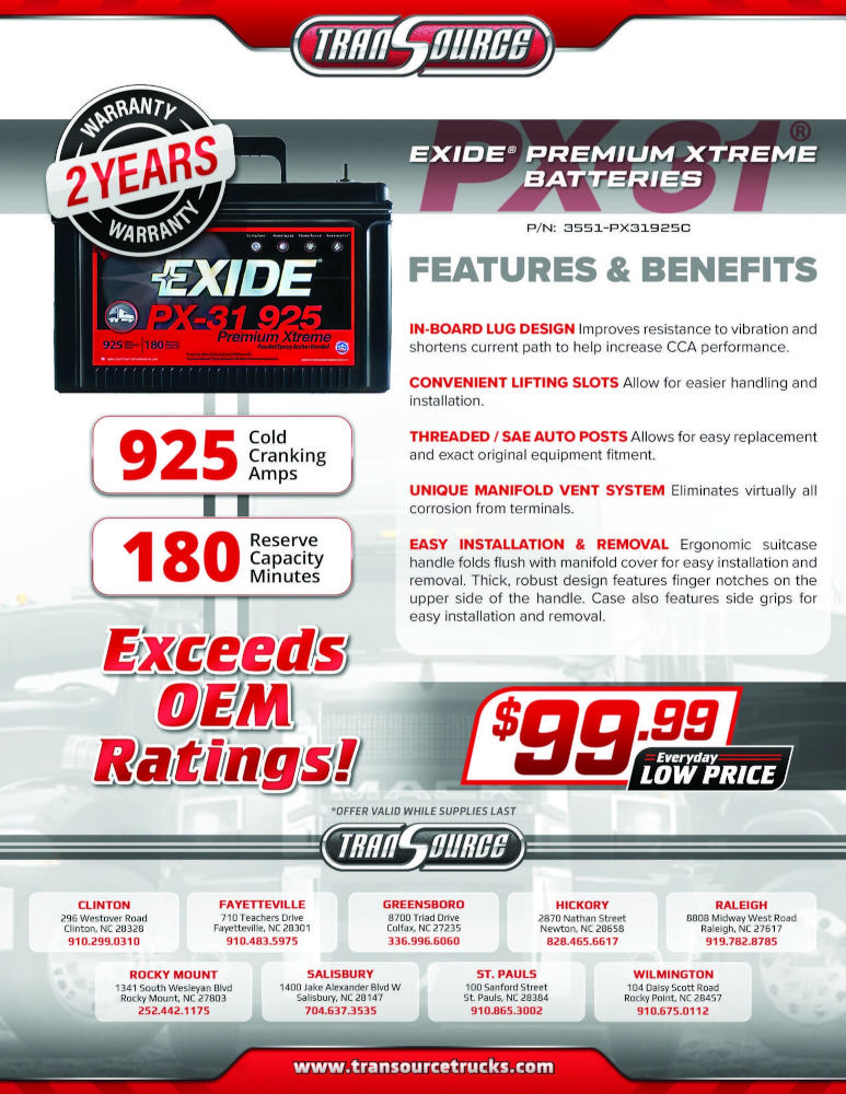 Parts Specials | Transource Truck & Trailer Centers | Colfax North Carolina